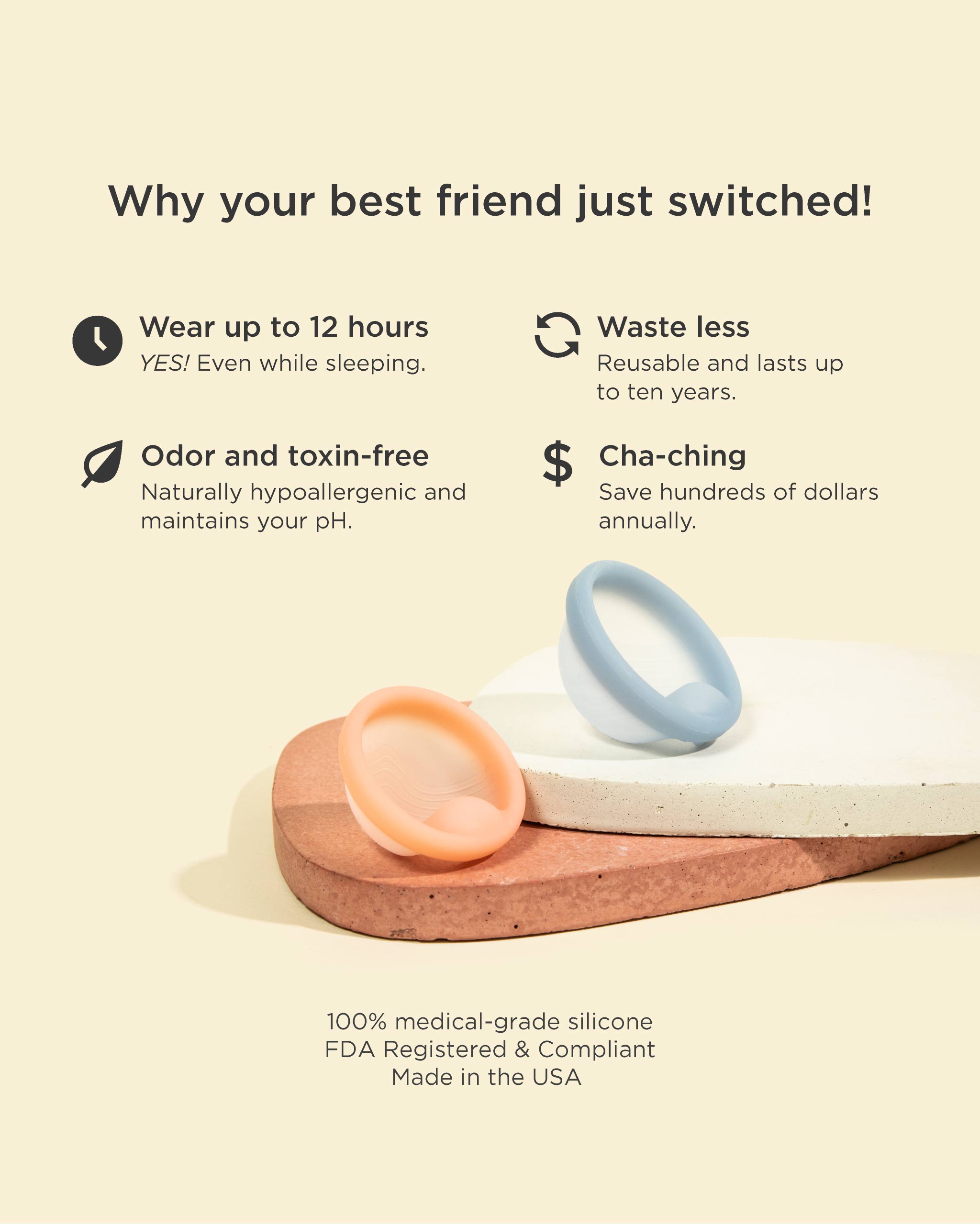 Saalt Disc Duo Pack | Reusable Menstrual Discs for Heavy & Light Flow ...